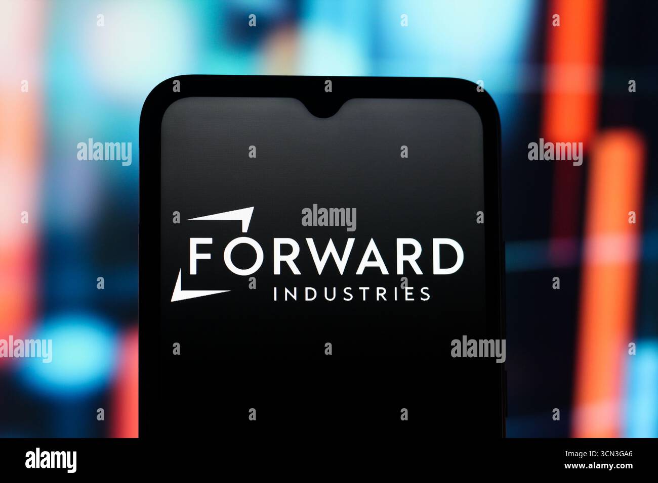 In this photo illustration, the Forward Industries logo is seen ...