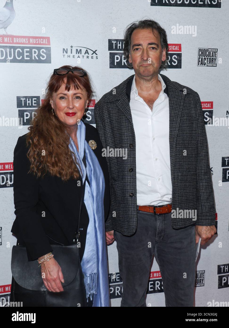 Charlotte Page and Alistair McGowan seen attending "The Producers" West ...