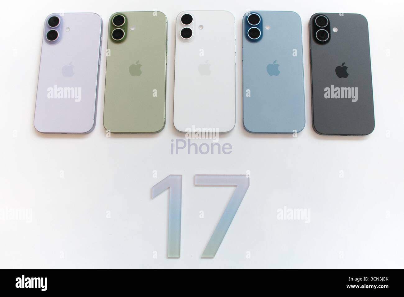 Tokyo, Japan. 19th Sep, 2025. Apple's new iPhone 17 displayed during ...