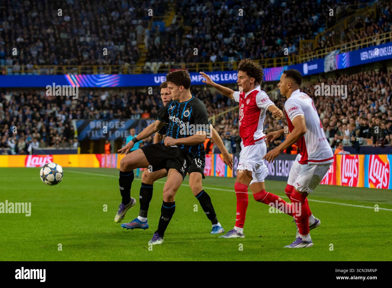 Bjorn Meijer of Club Brugge kicks the ball during the UEFA Champions ...