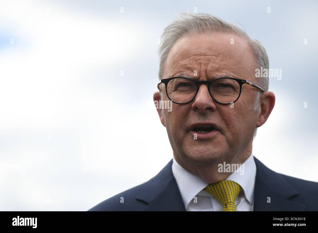 Prime Minister Anthony Albanese speaks to media during a press ...