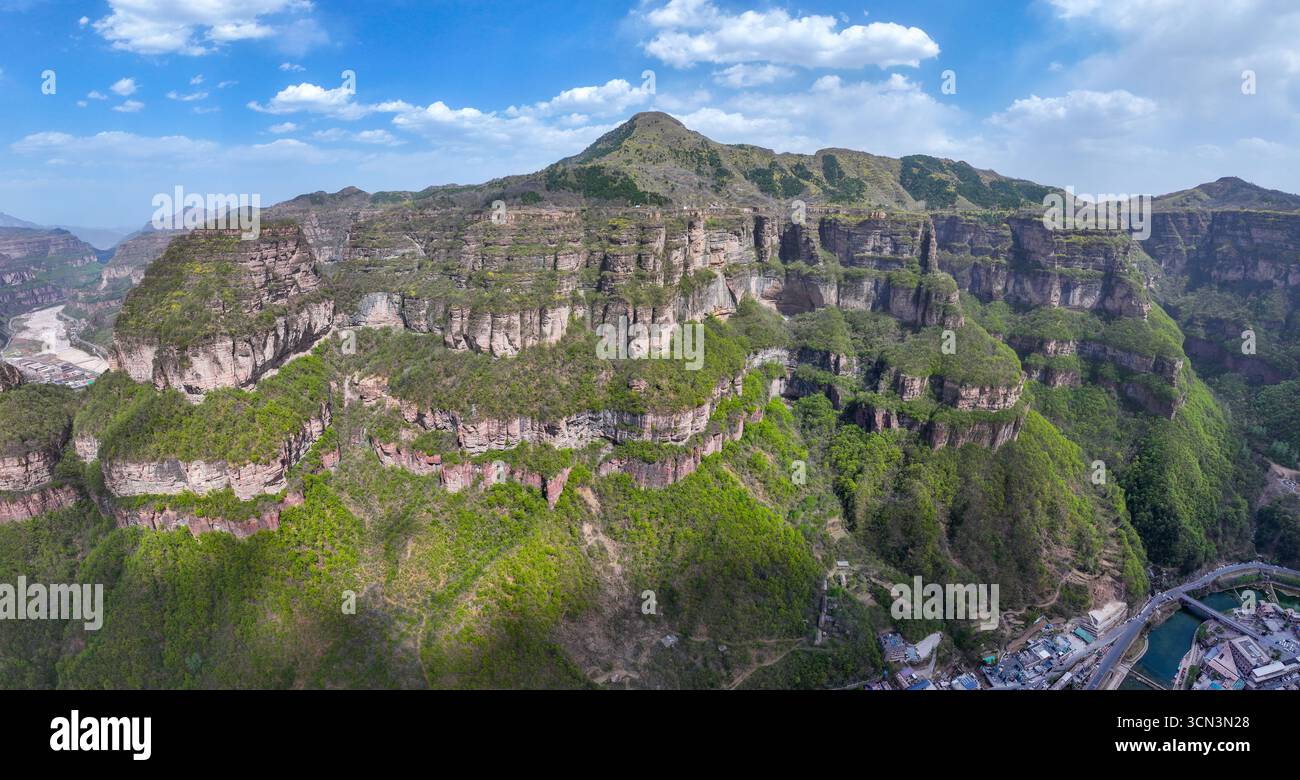 Aerial photography of Taihang Grand Canyon in Linzhou, Anyang City ...