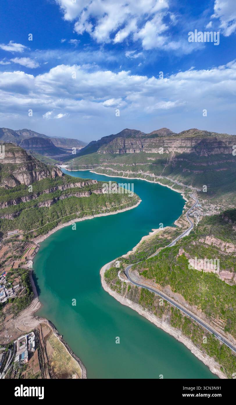 Aerial photography of Taihang Grand Canyon in Linzhou, Anyang City ...