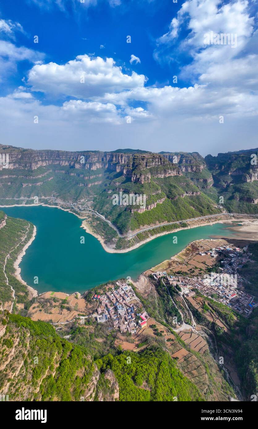 Aerial photography of Taihang Grand Canyon in Linzhou, Anyang City ...