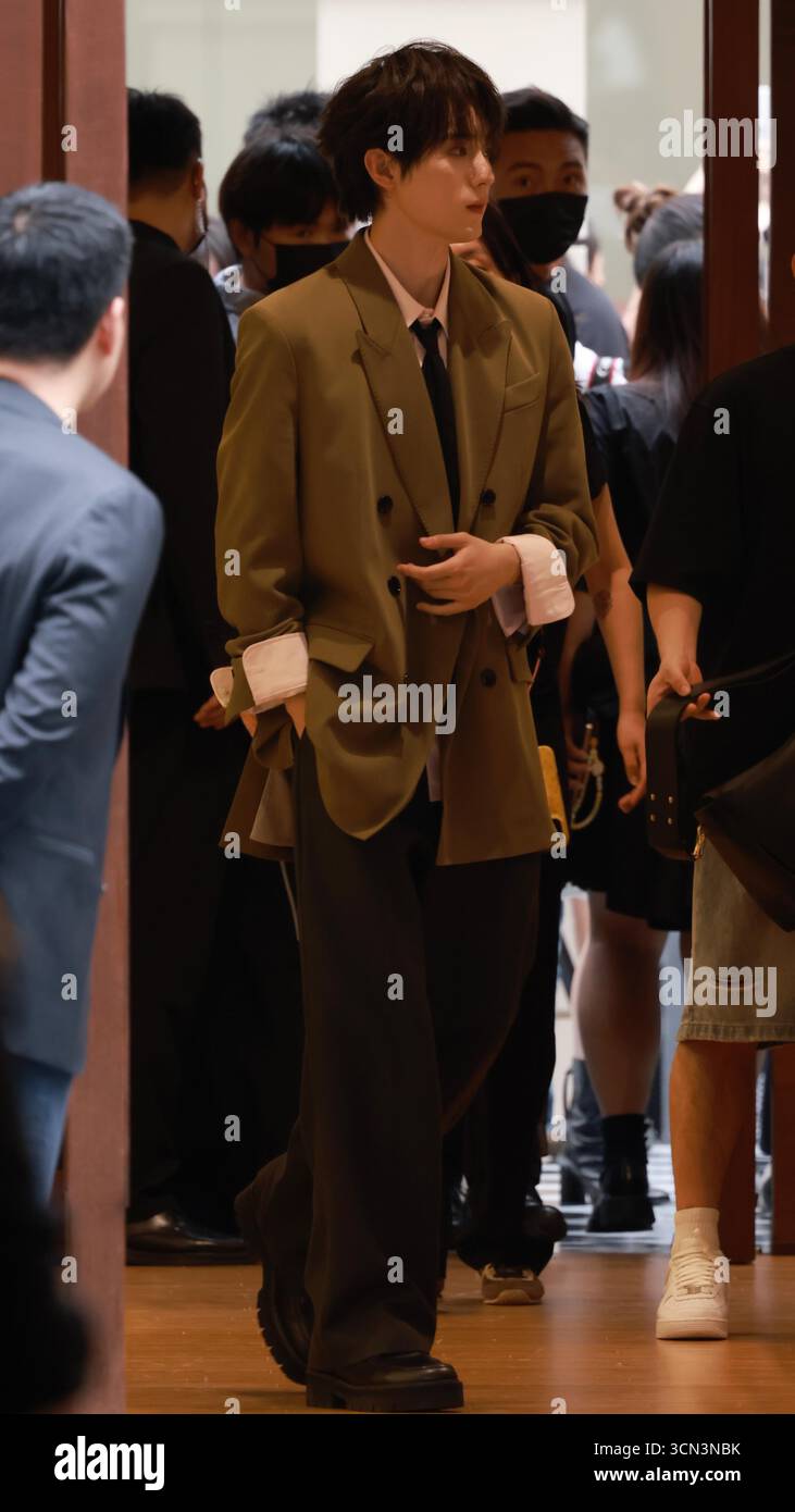 Chinese actor and singer Zhou Yiran attends an activity in Chengdu City ...