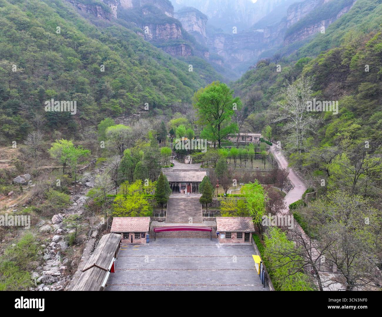 Aerial photography of Taihang Grand Canyon in Linzhou, Anyang City ...
