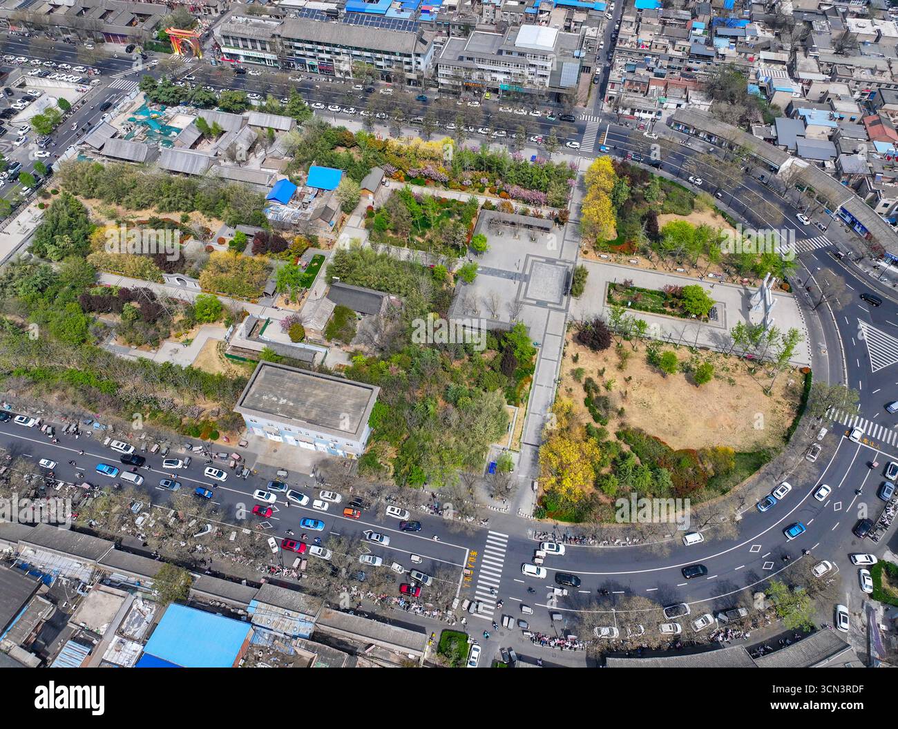 Aerial photography of Anyang Catholic Church in Zhangde Garden, Anyang ...