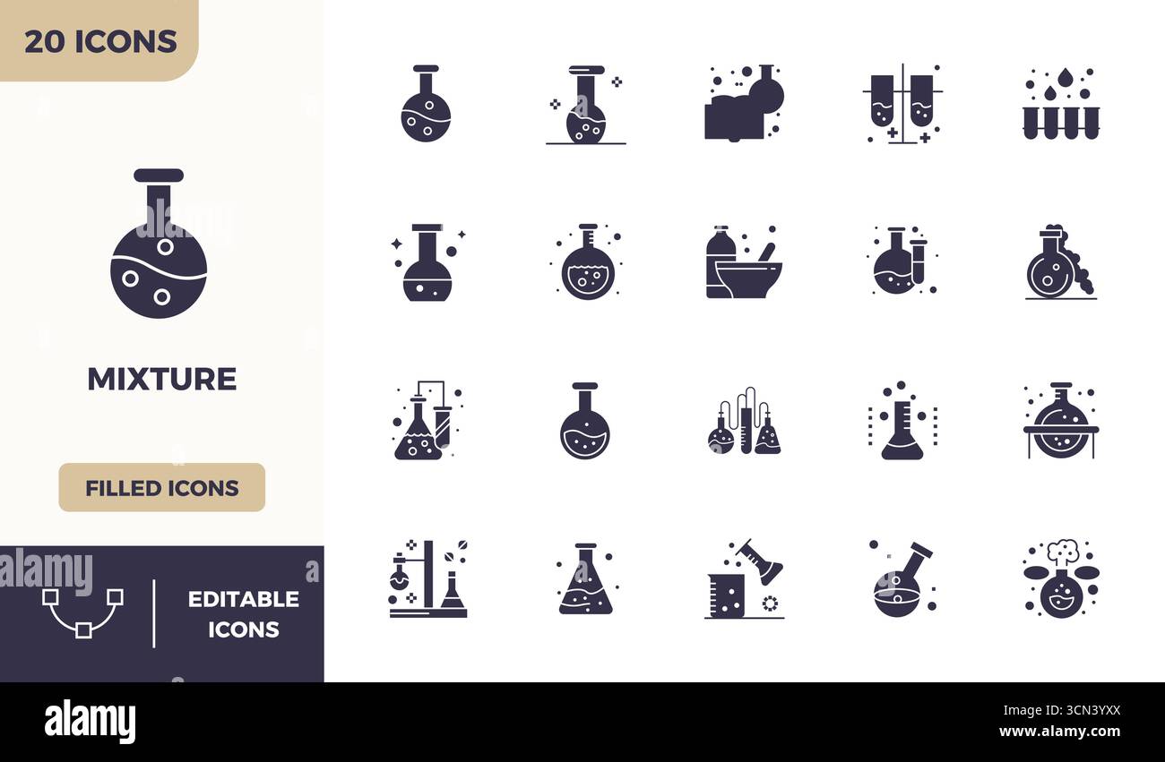 Thoughtfully designed 20 vector icons themed around Mixture, crafted in ...