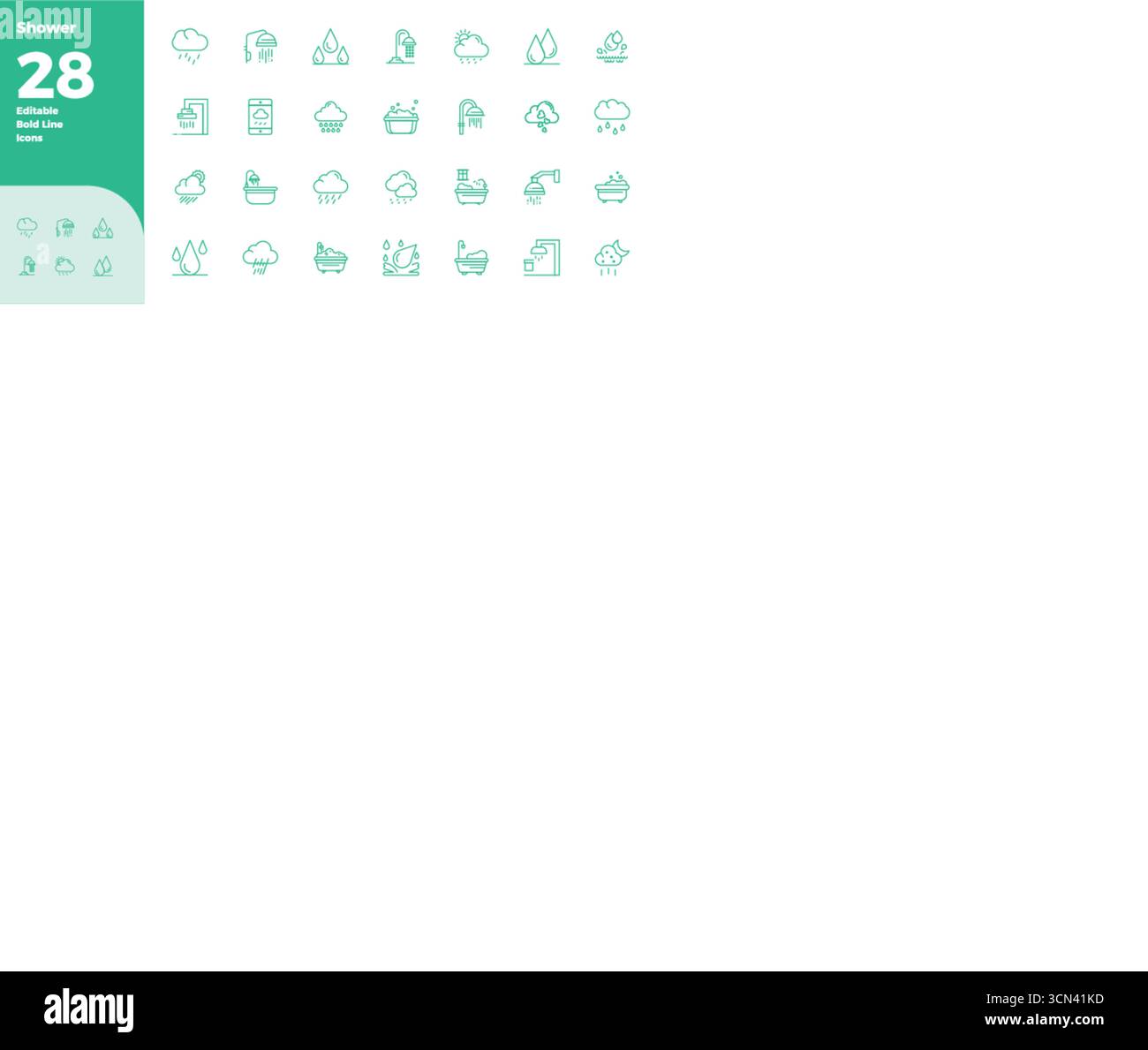 Professional-grade collection of 28 Bold Line vector icons representing ...