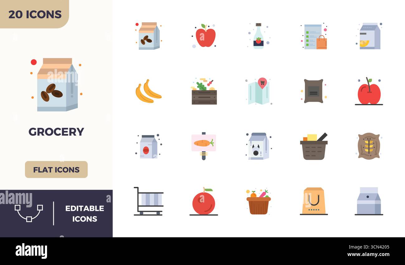 Industry-leading pack of 20 Flat Colorful PIXEL perfect vector icons ...