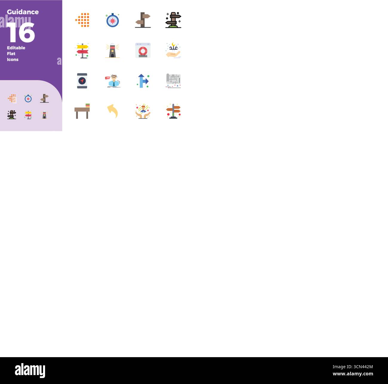 Professionally designed 16 vector icons in Flat, capturing the essence ...