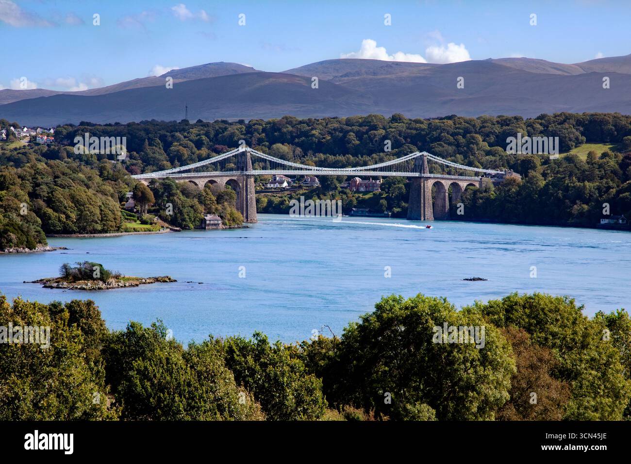Aerial view menai suspension bridge hi-res stock photography and images ...