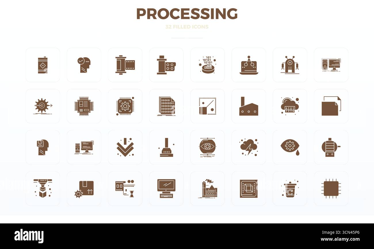 Set of 32 Filled Glyph PIXEL perfect vector icons themed around ...