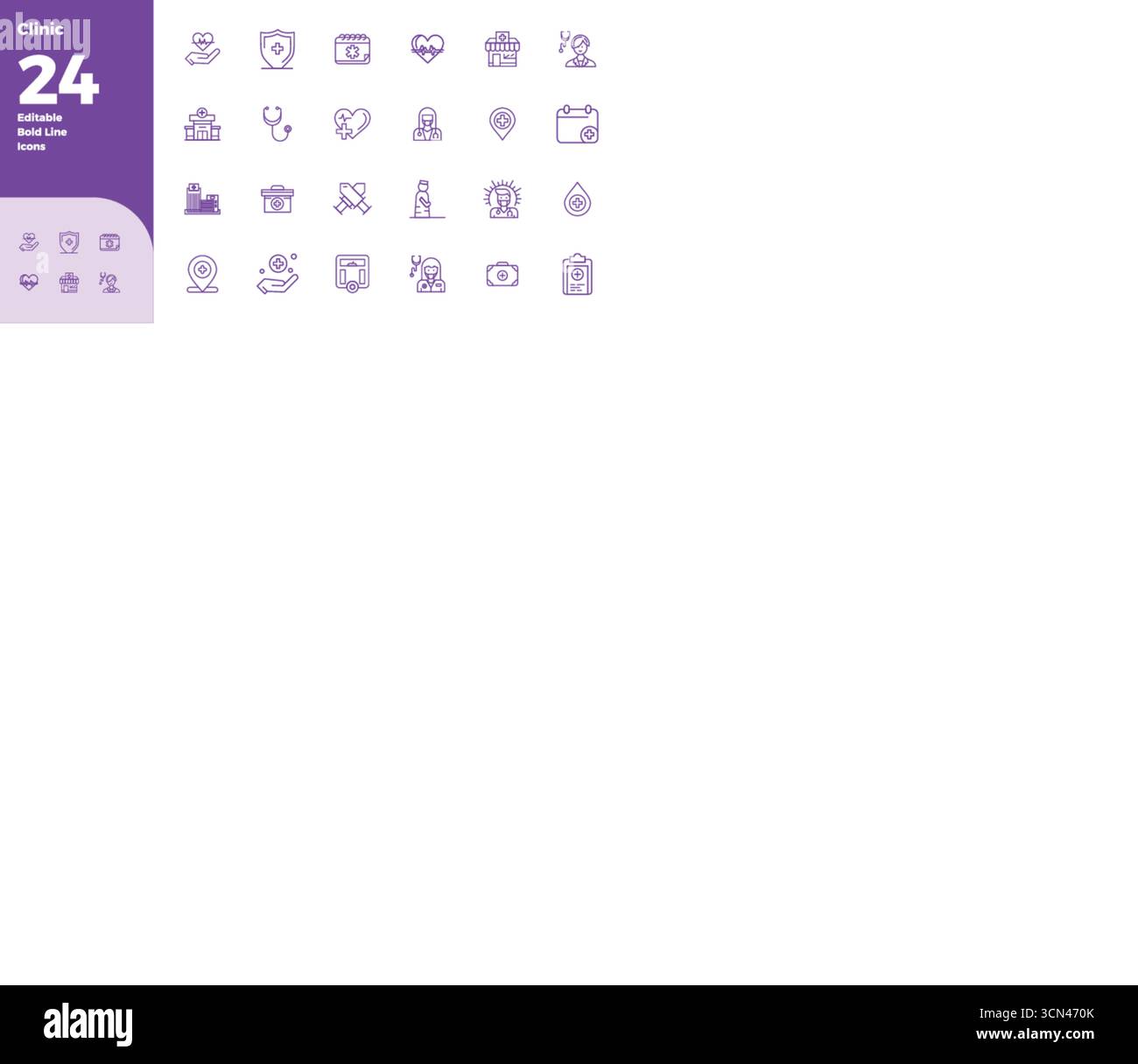 Comprehensive toolkit of 24 vector icons themed around Clinic ...