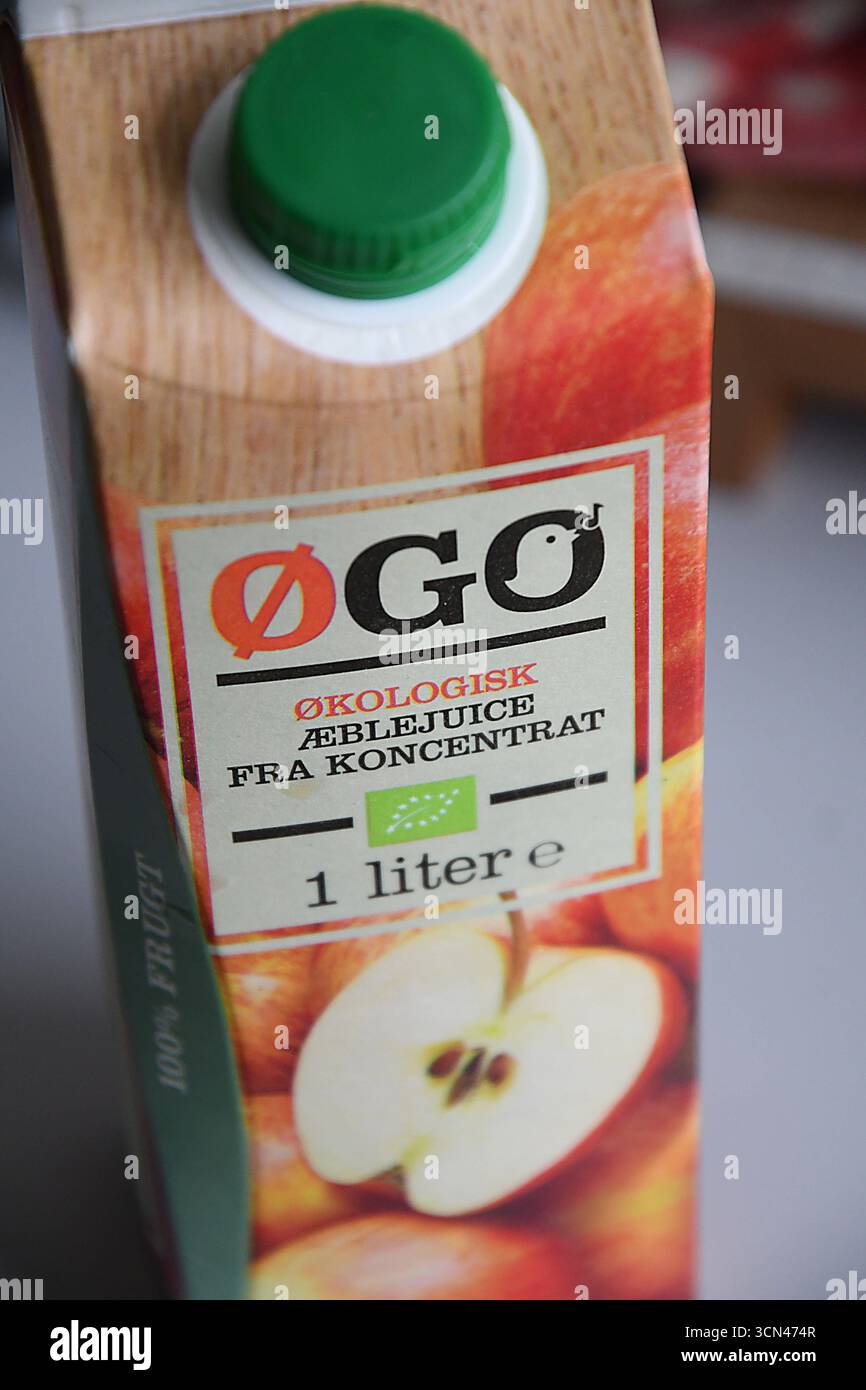 Copenhagen/ Denmark/19 september 2025/.Organic apple juice in 1 liter ...