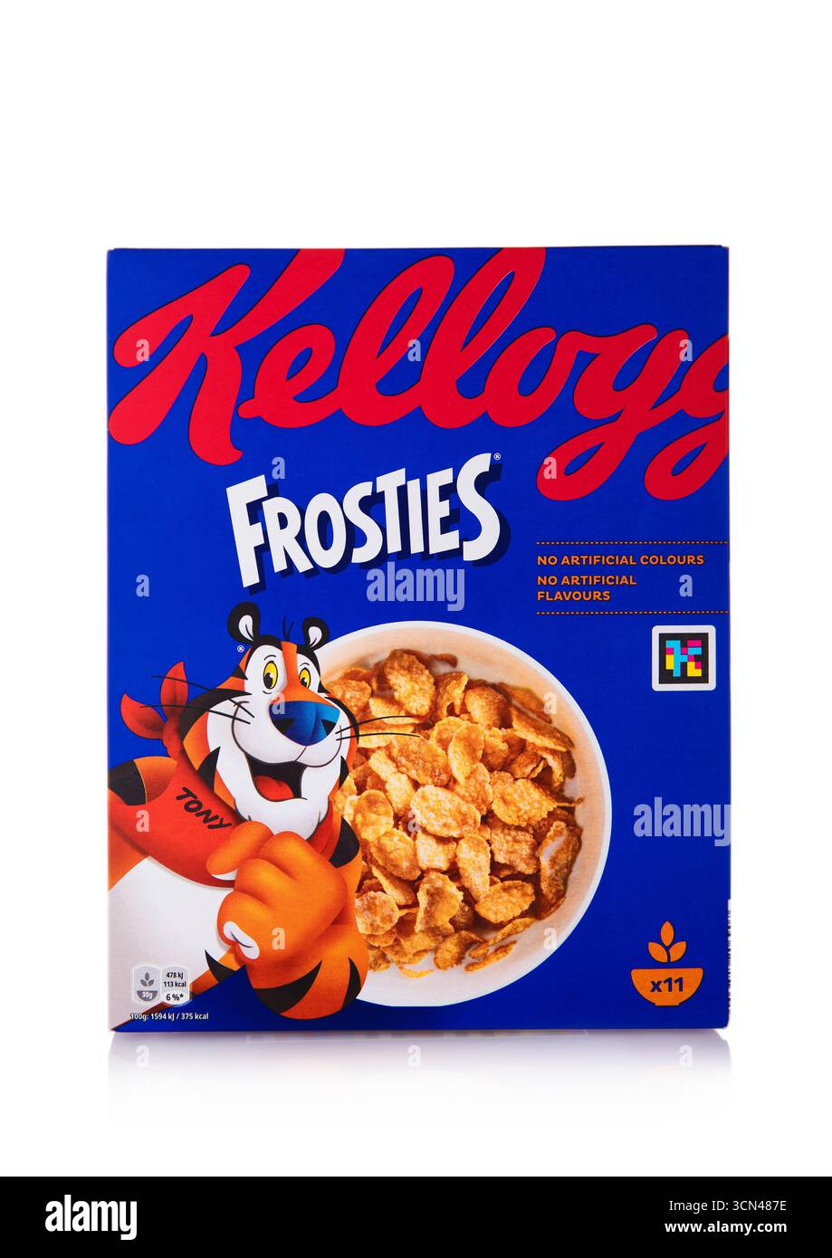 LONDON,UK - APRIL 08,2025: Box of Kellogg's Frosties breakfast cereal ...