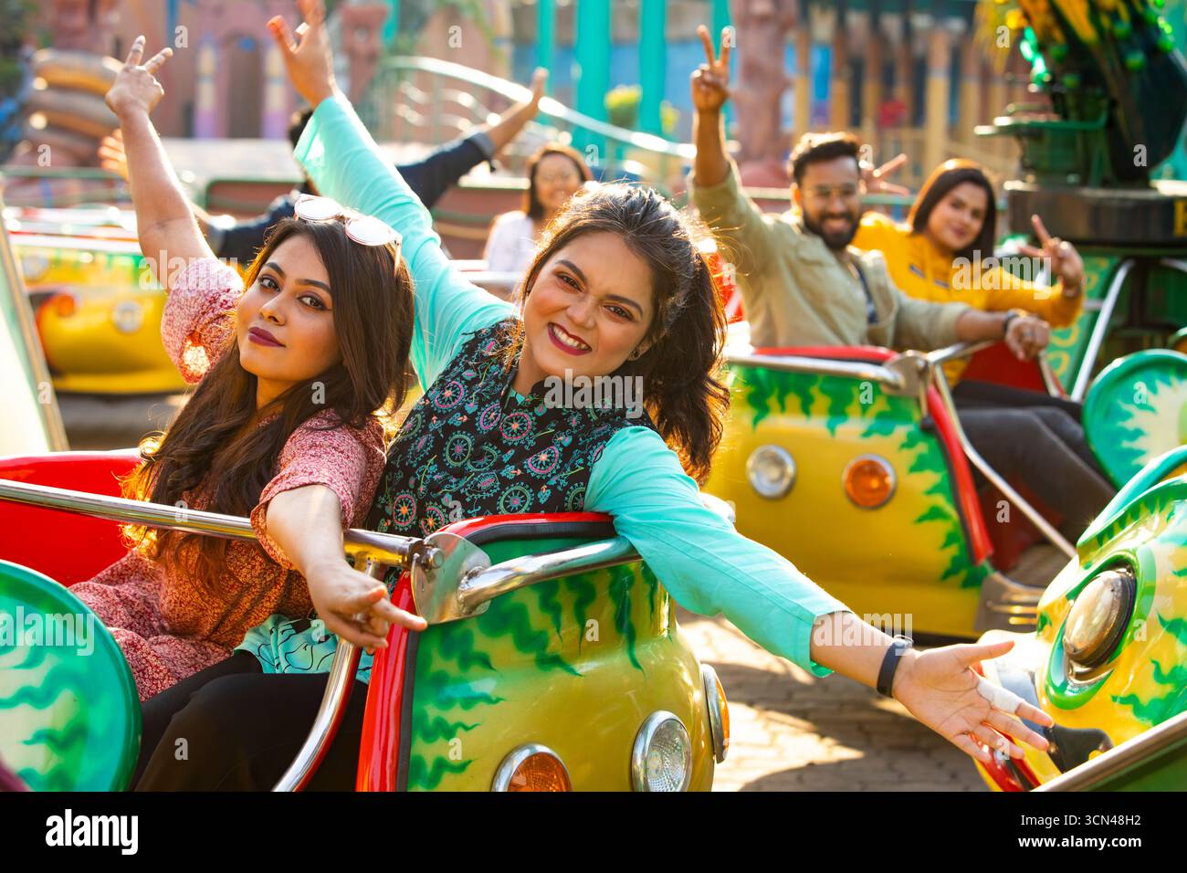 Lively group friends ride hi-res stock photography and images - Alamy