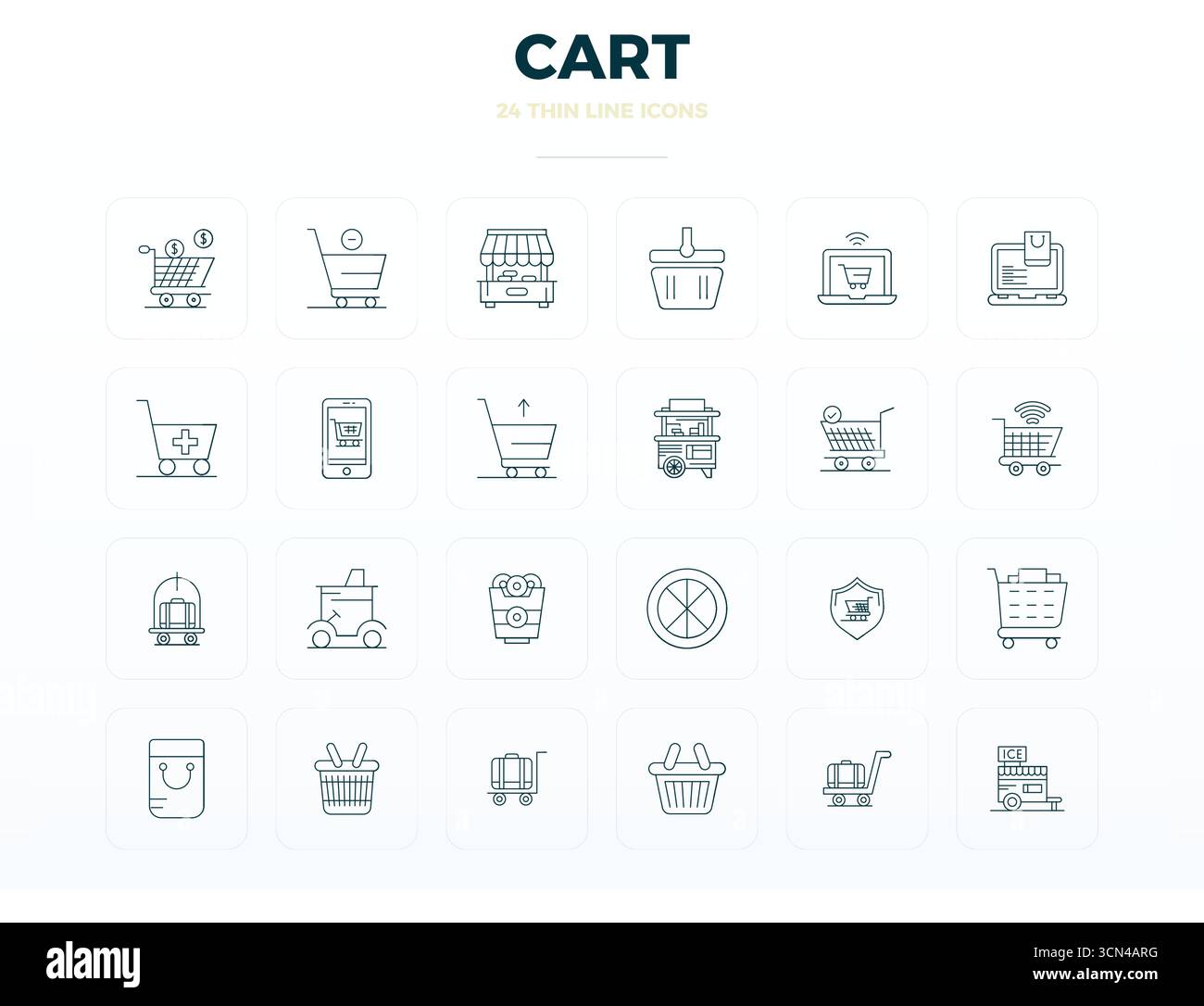 Distinctive pack of 24 PIXEL perfect vector icons inspired by Cart ...