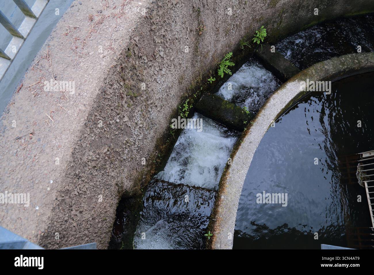 Stepped artificial water flow bypass channel Stock Photo - Alamy