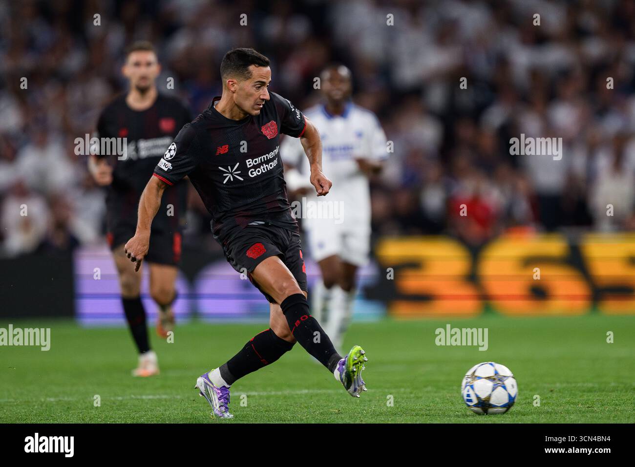 Copenhagen, Denmark. 18th, September 2025. Lucas Vazquez (21) of Bayer ...