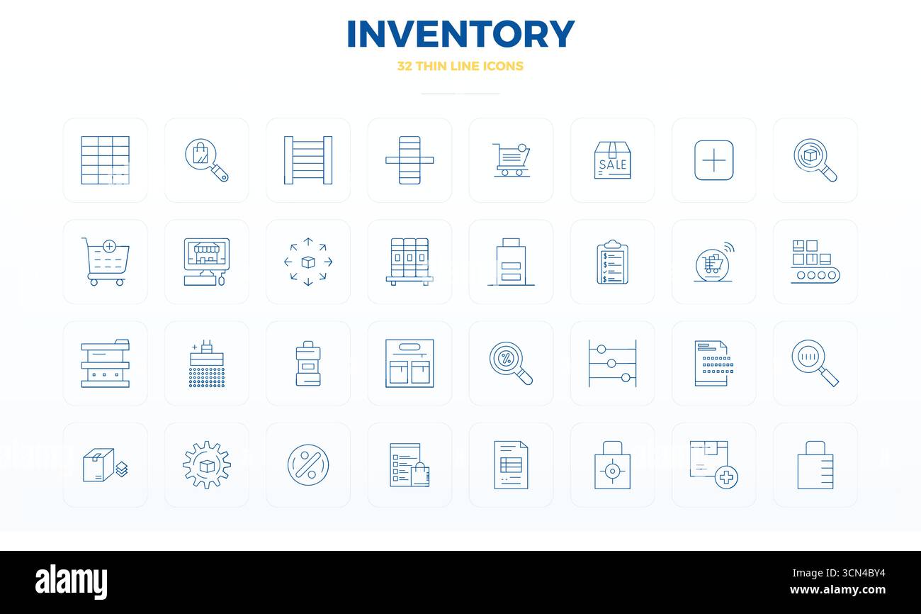 Expertly designed 32 Thin Line PIXEL perfect vector icons for Inventory ...
