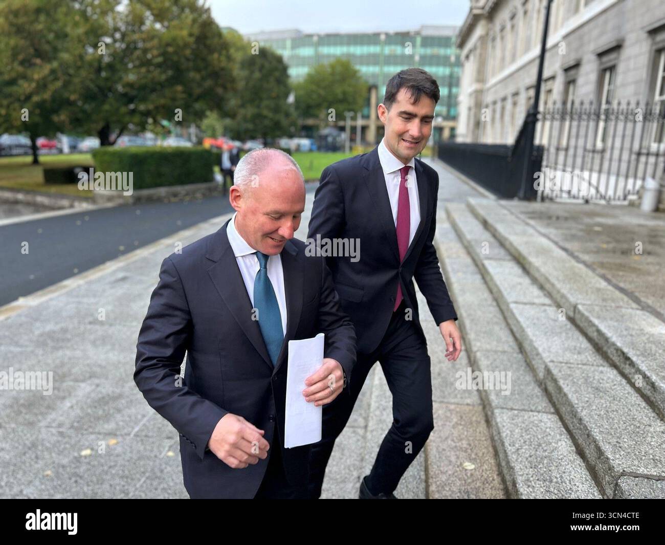 Fianna Fail presidential candidate Jim Gavin (left) and the deputy leader of the party, and the ...