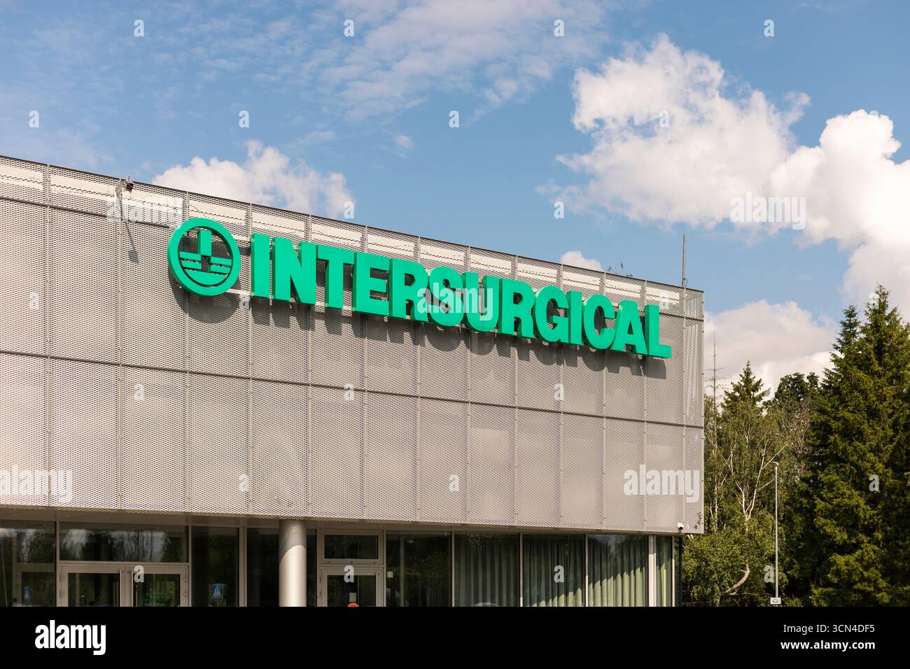 Visaginas, Lithuania - July 22, 2025: A modern medical facility located ...