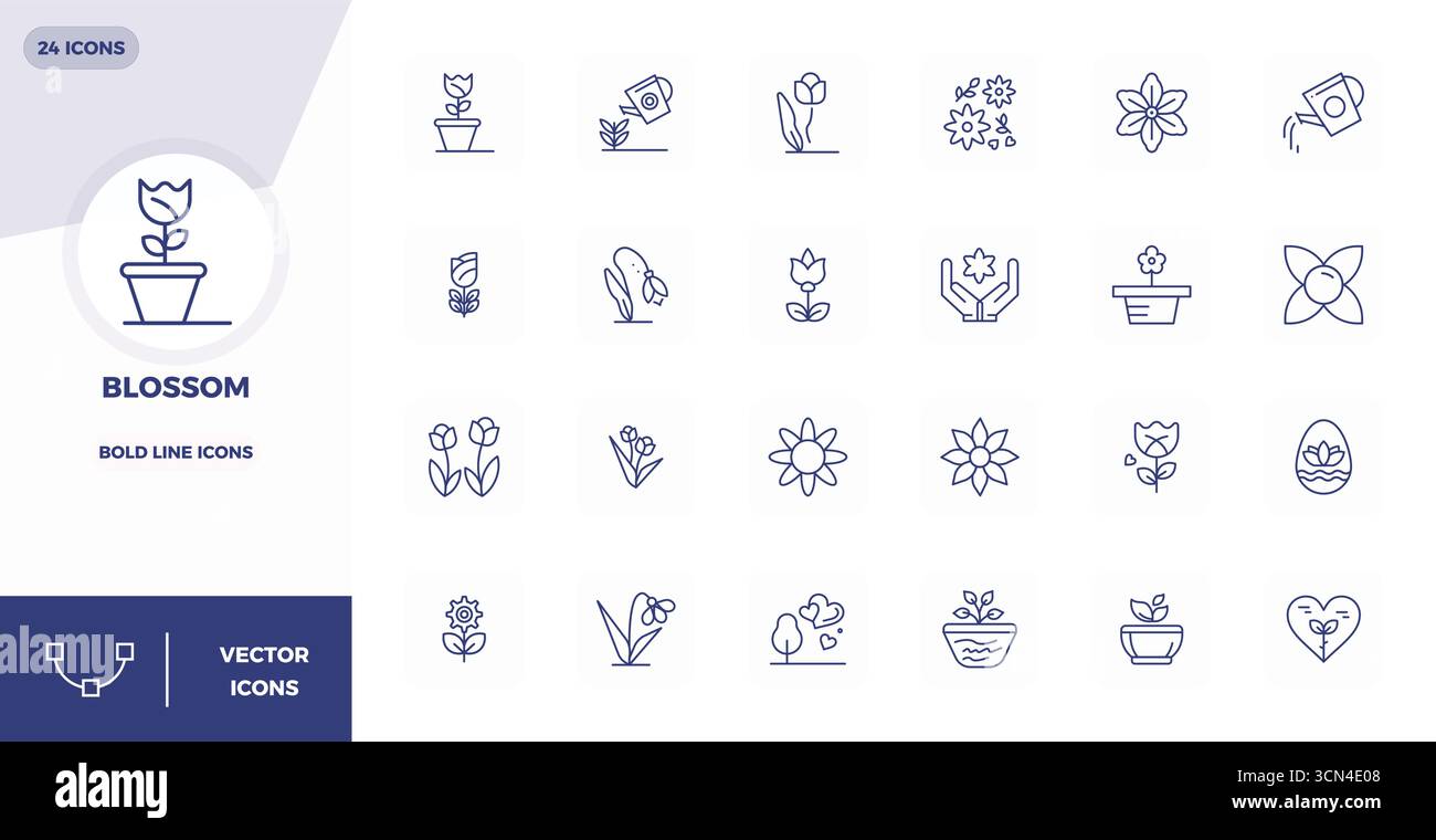 Essential pack of 24 PIXEL perfect vector icons for Blossom in Strong ...