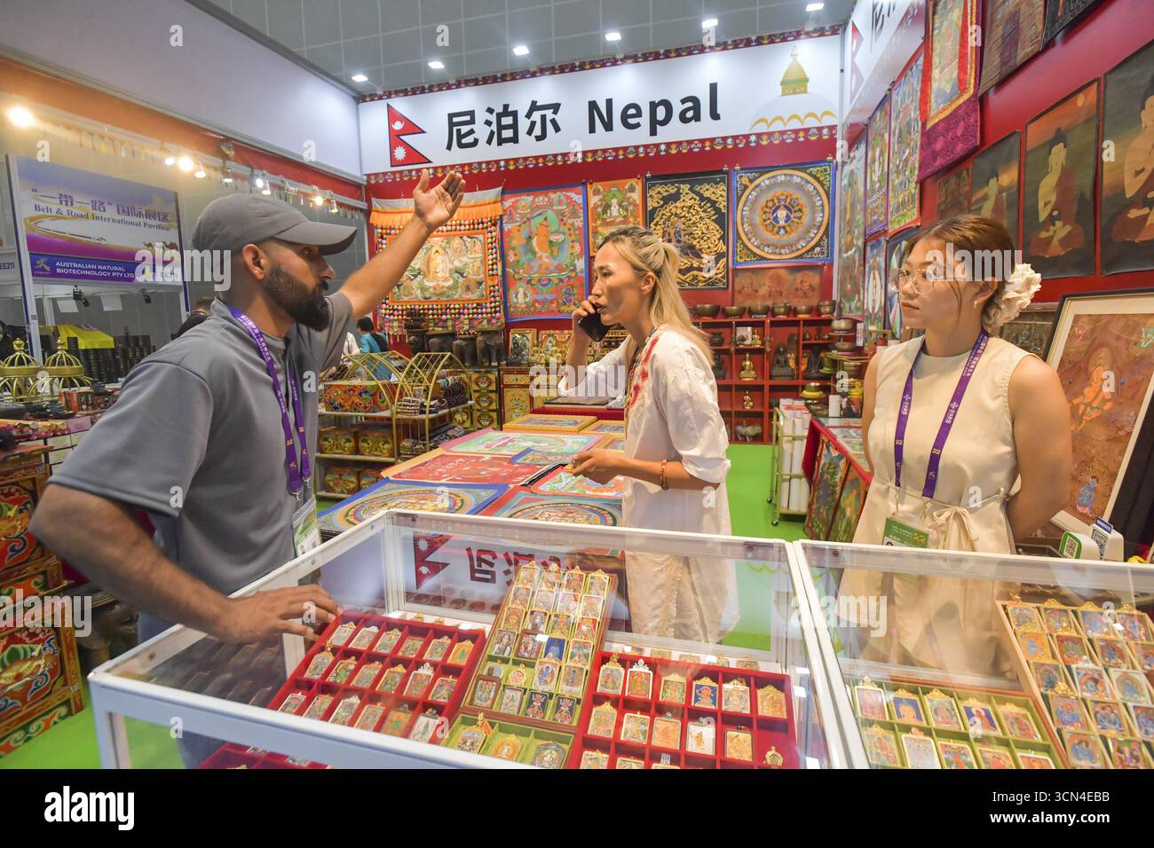 People visit the 22nd China-ASEAN Expo in Nanning City, south China's ...