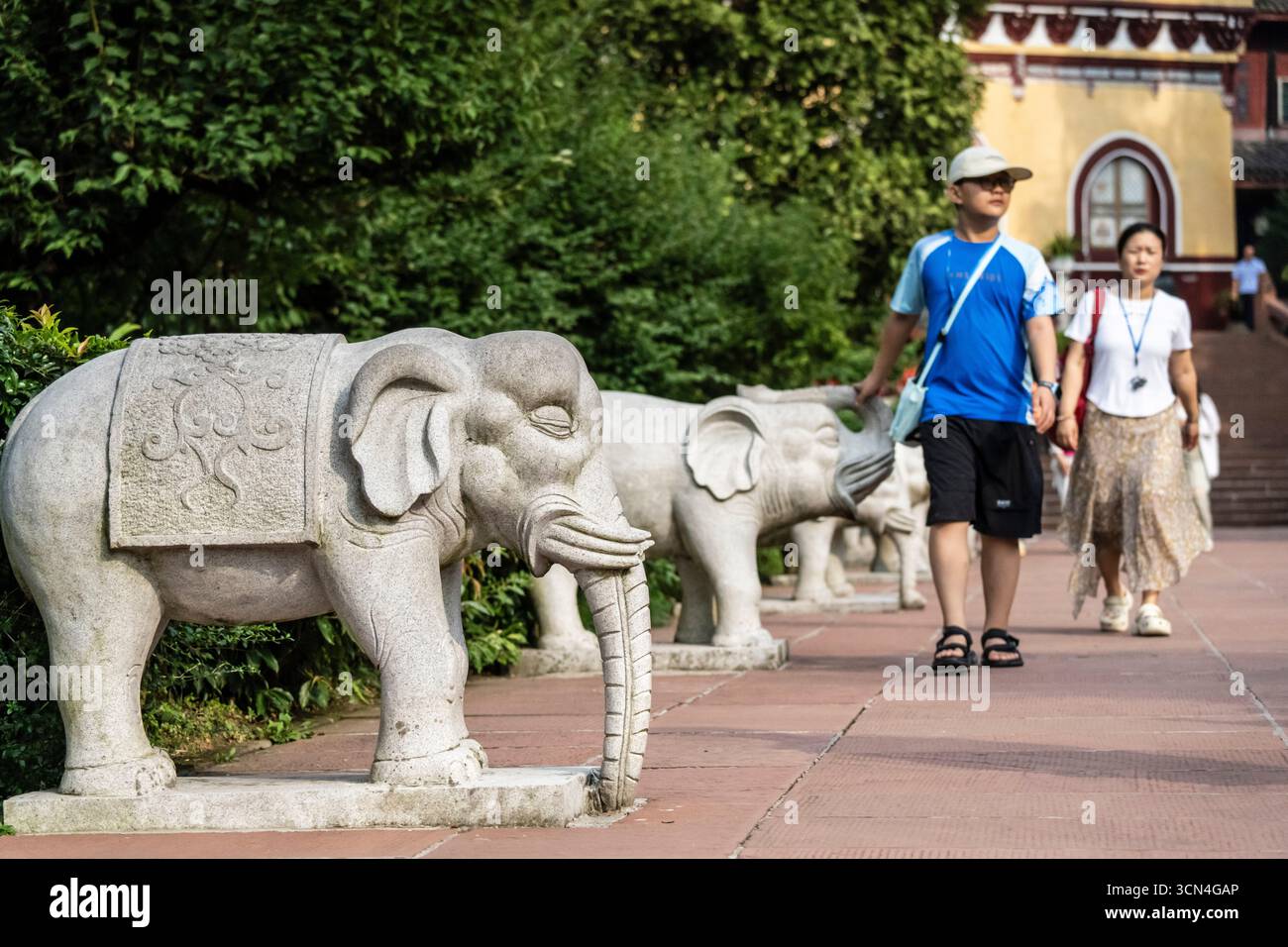 elephants in the garden, Brick hall without beams, built in 1600 ...