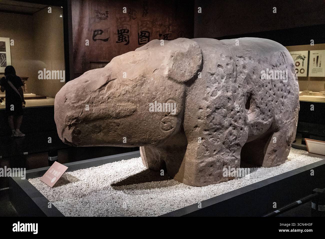 Large Stone Rhinoceros Sculpture, Qin and Han Dynasties, 221 to 206 BC ...