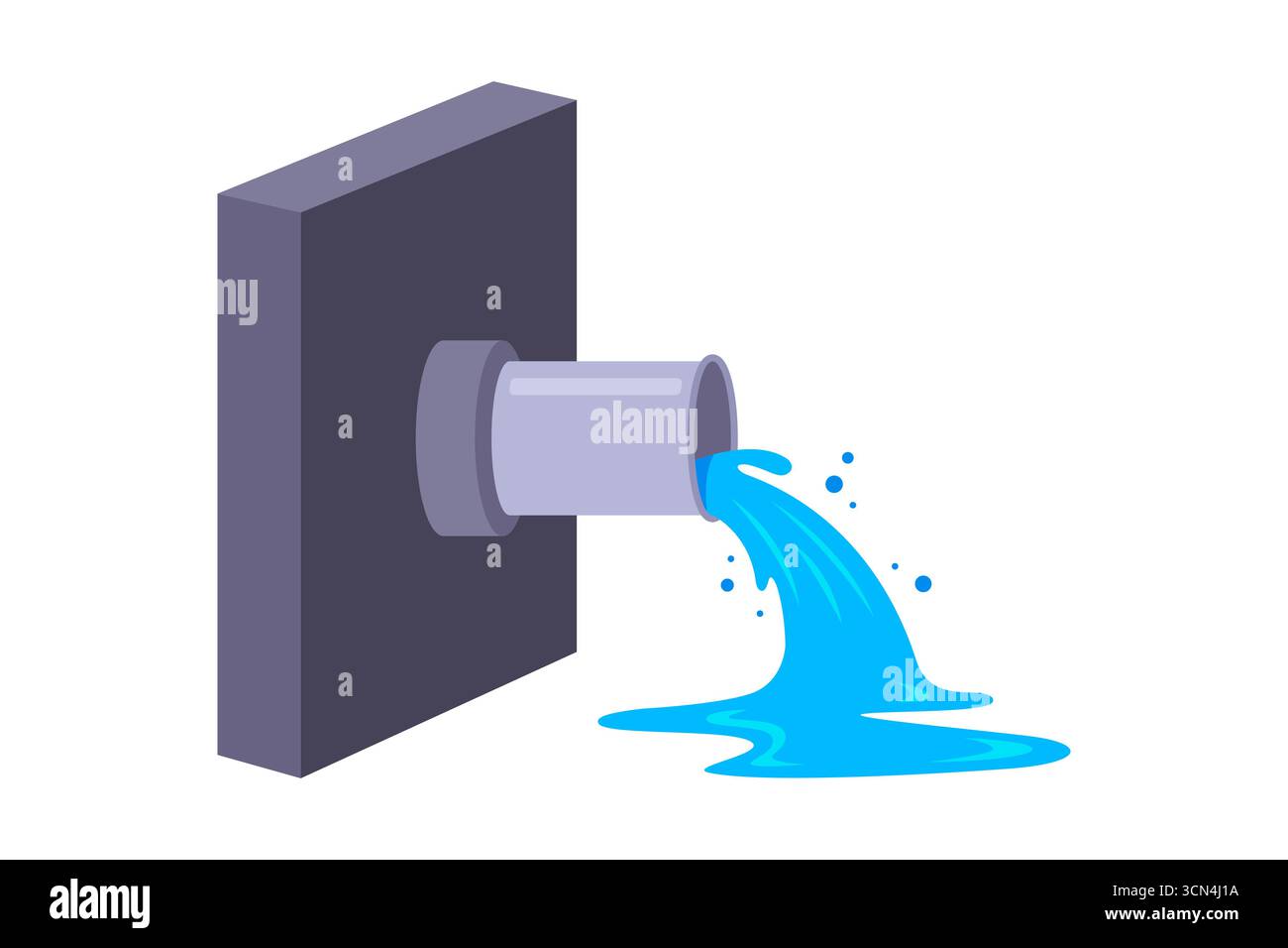 clean water flows from the pipe. flowing water. Vector illustration ...