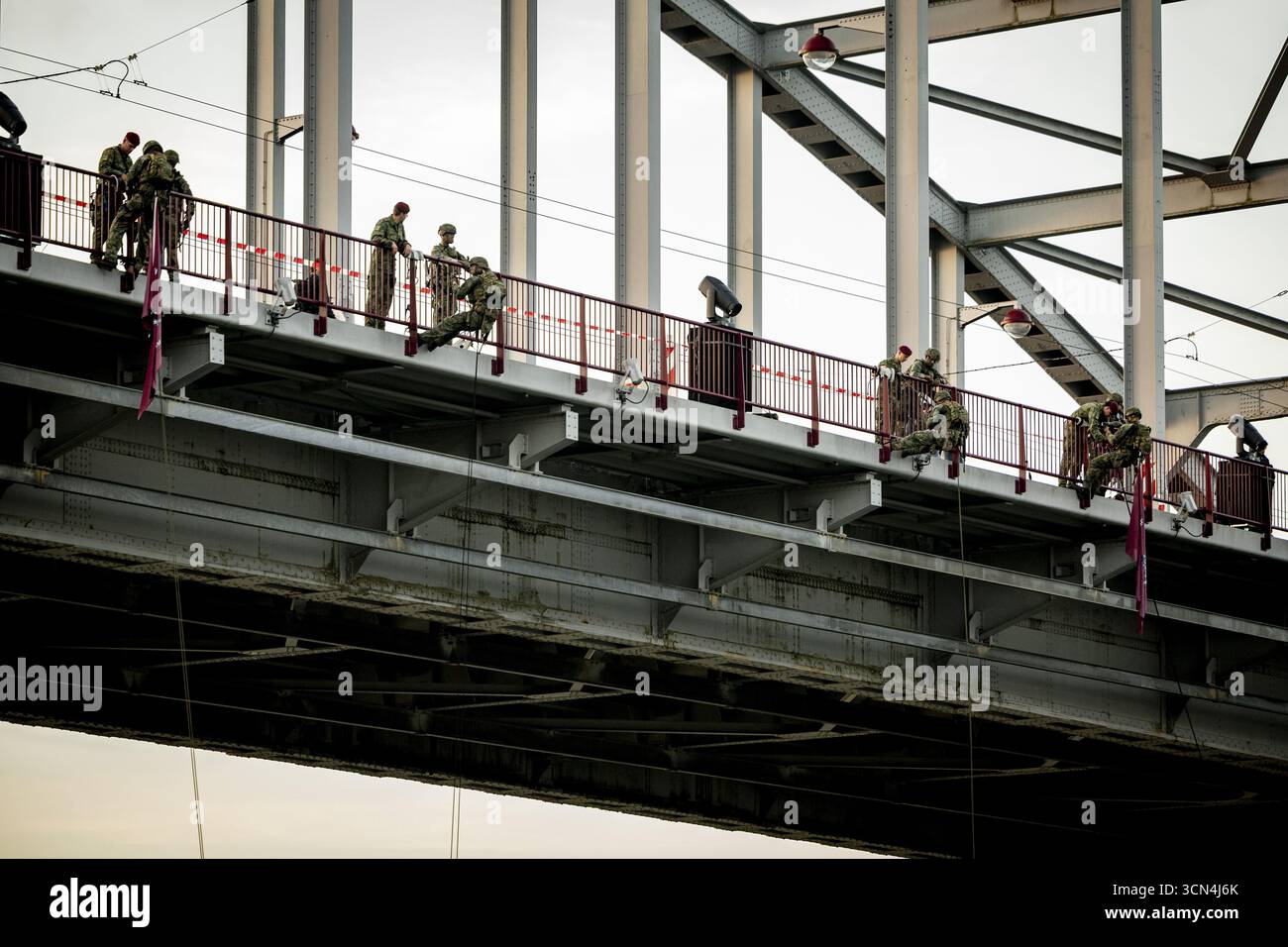 ARNHEM - Abseiling demonstration from the John Frost Bridge during a ...