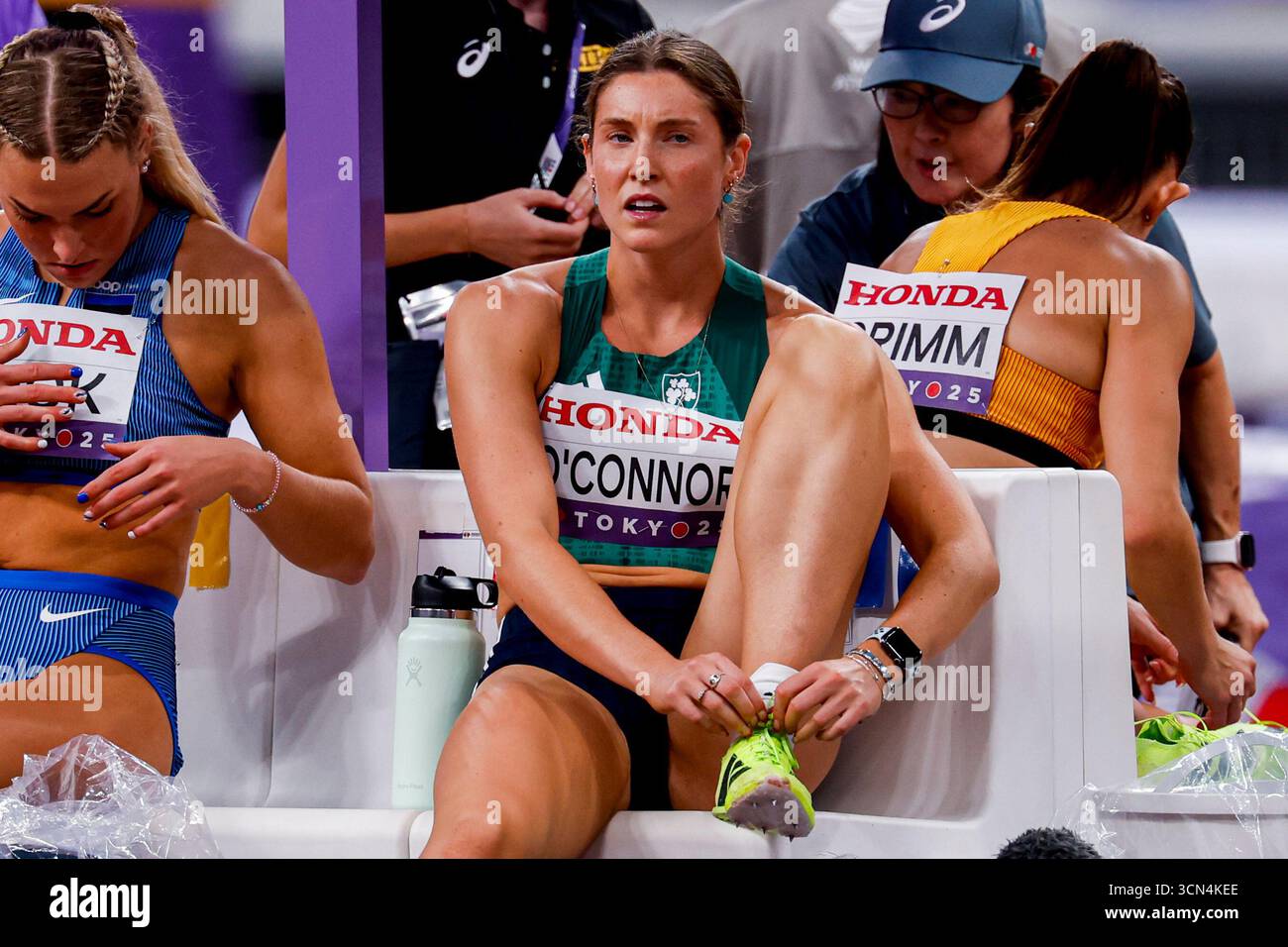 Kate O'Connor of Ireland competing in the Heptathlon women's 100 Metres ...