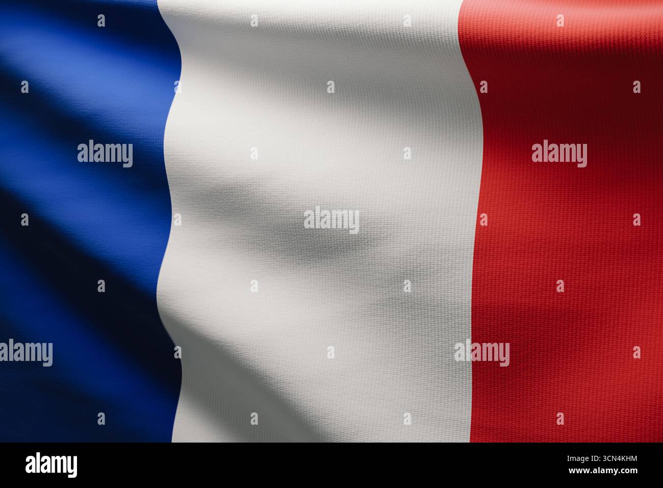Waving France Flag in the Wind. 3d rendering Stock Photo - Alamy