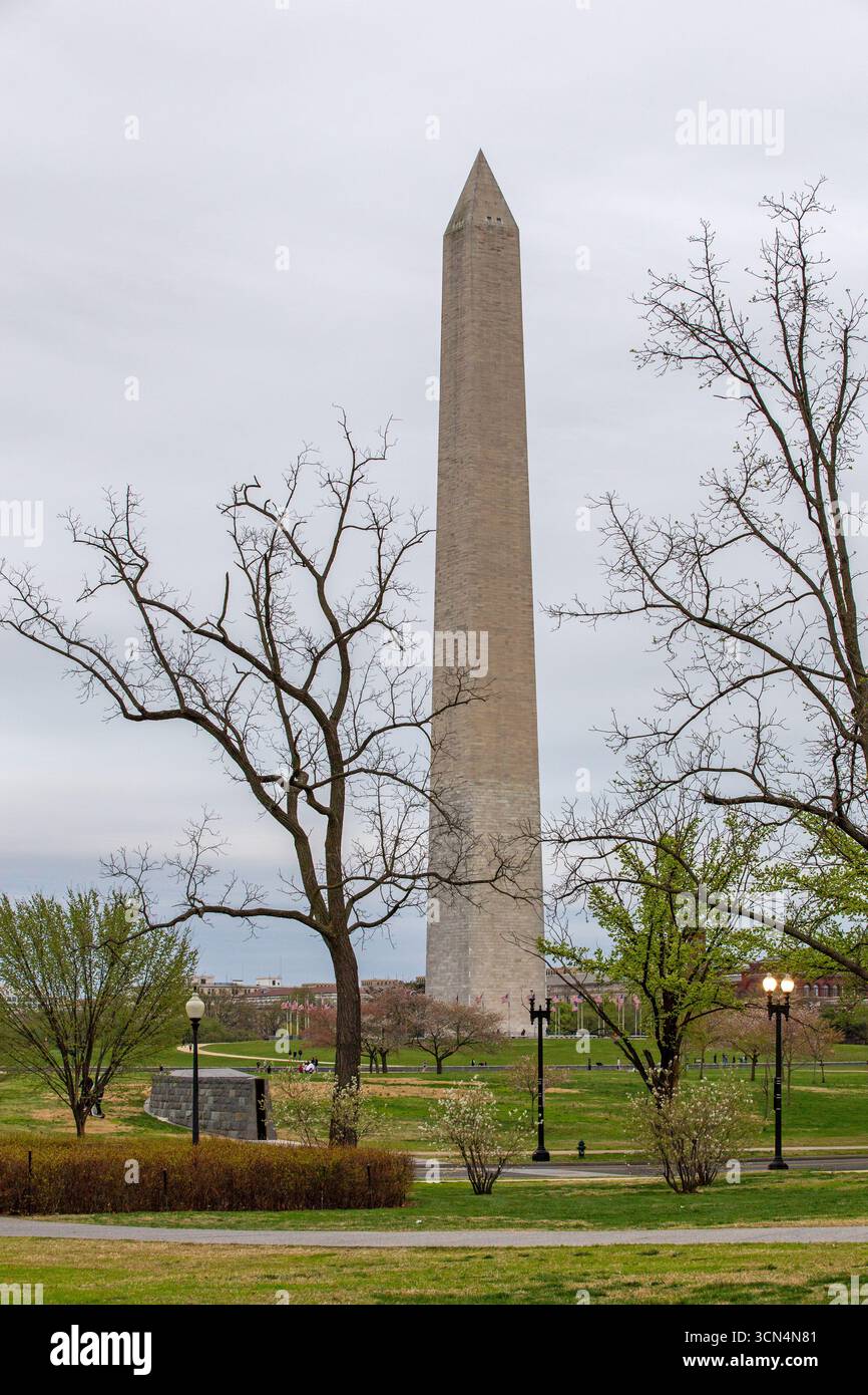 Monument through trees hi-res stock photography and images - Alamy