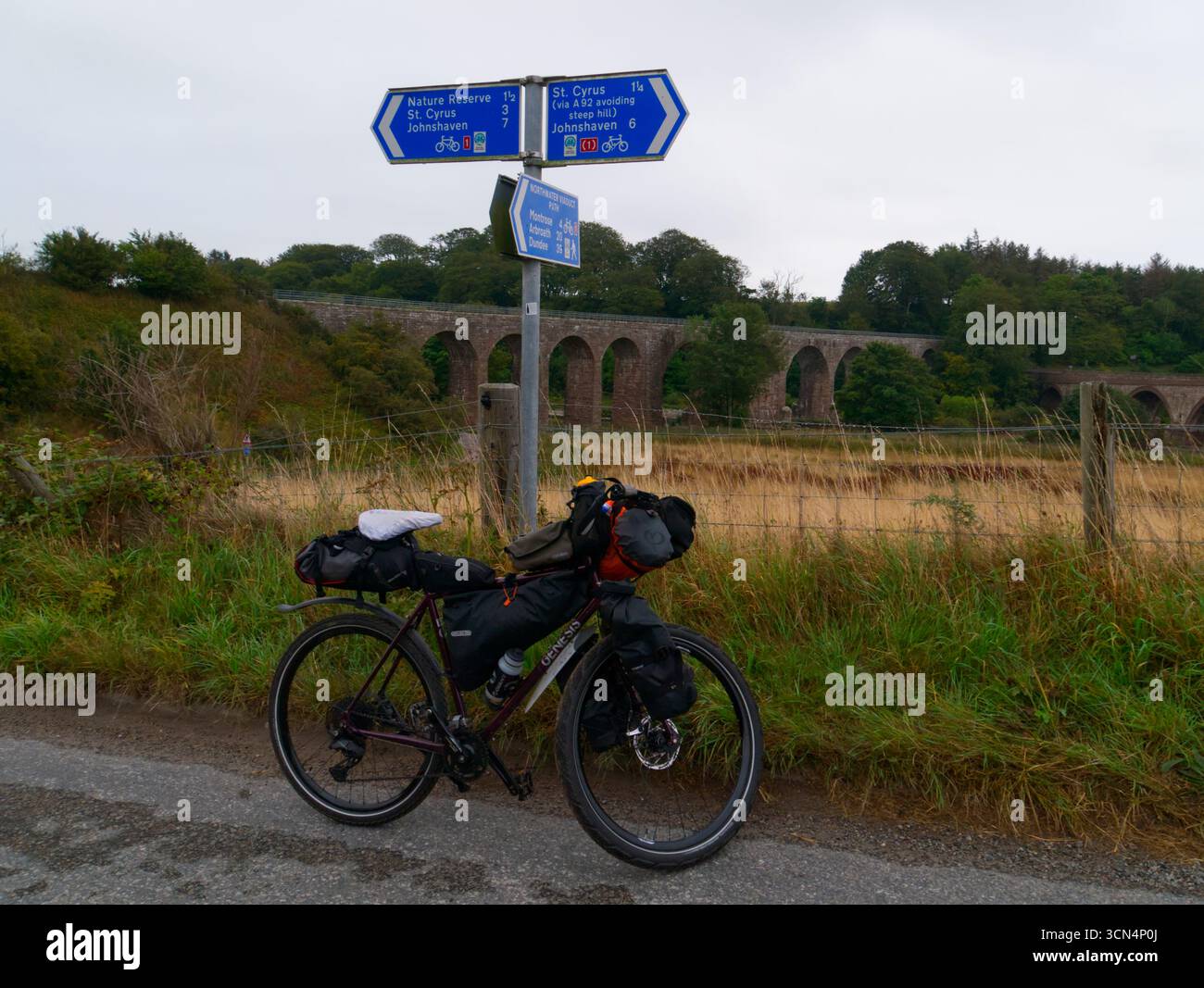 North Sea cycle route and old viaduct, Montrose, Angus Stock Photo - Alamy