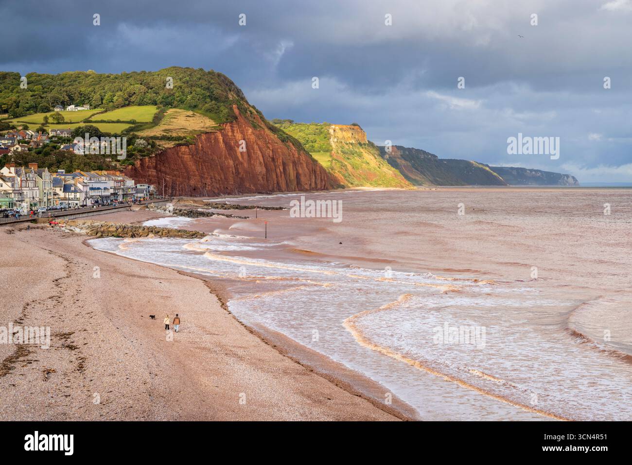 Sidmouth beach and the Salcombe Hill Cliff, East Devon Stock Photo - Alamy
