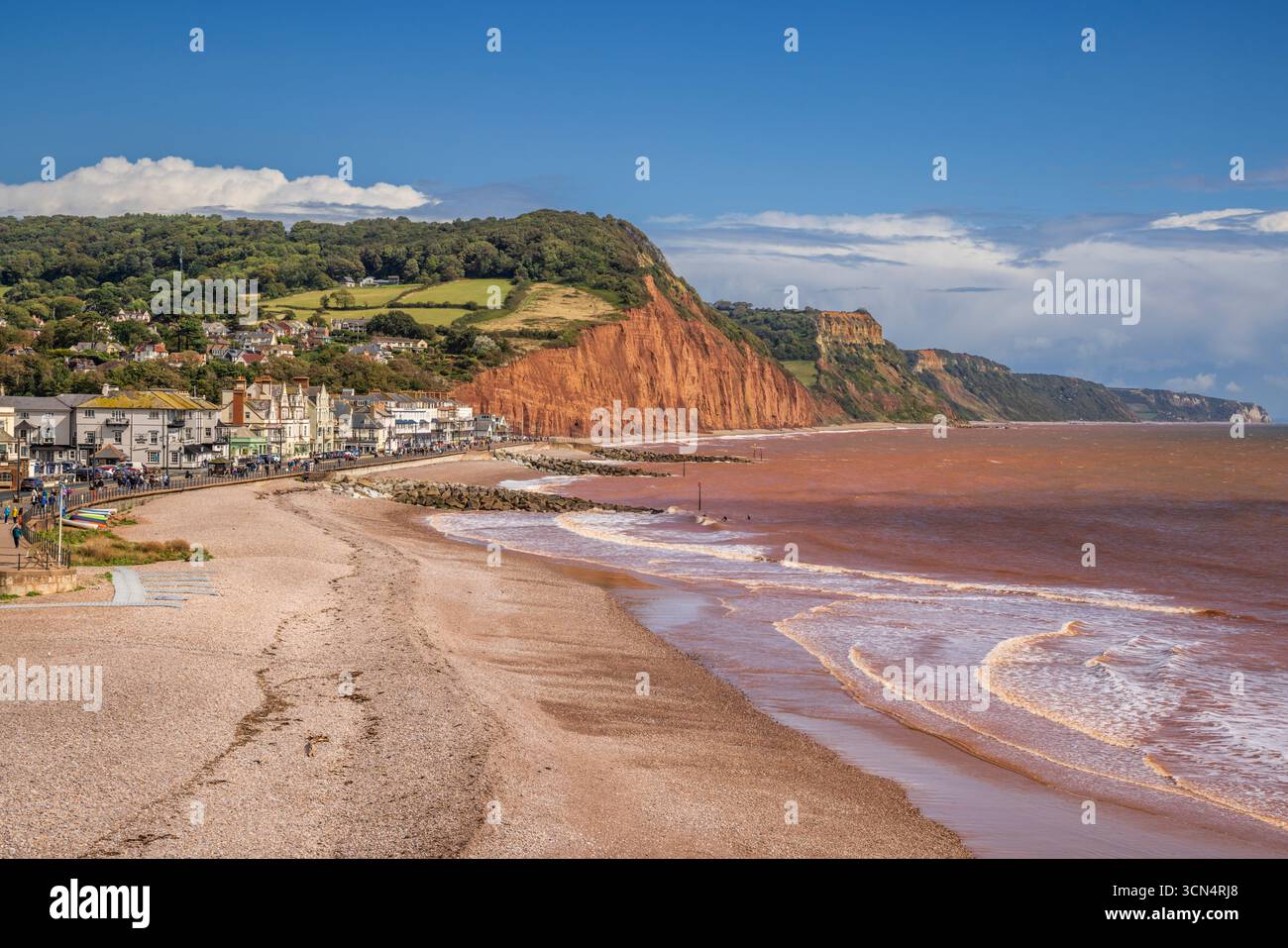 Sidmouth beach and the Salcombe Hill Cliff, East Devon Stock Photo - Alamy