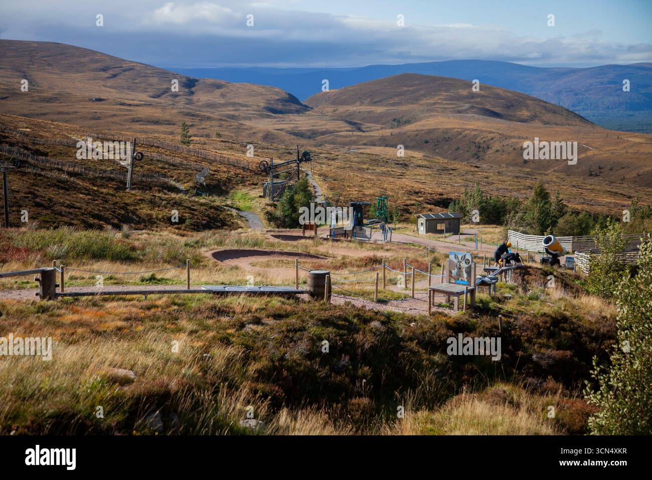 The Cairngorm Mountain ski resort. Illustration of a mountain landscape ...