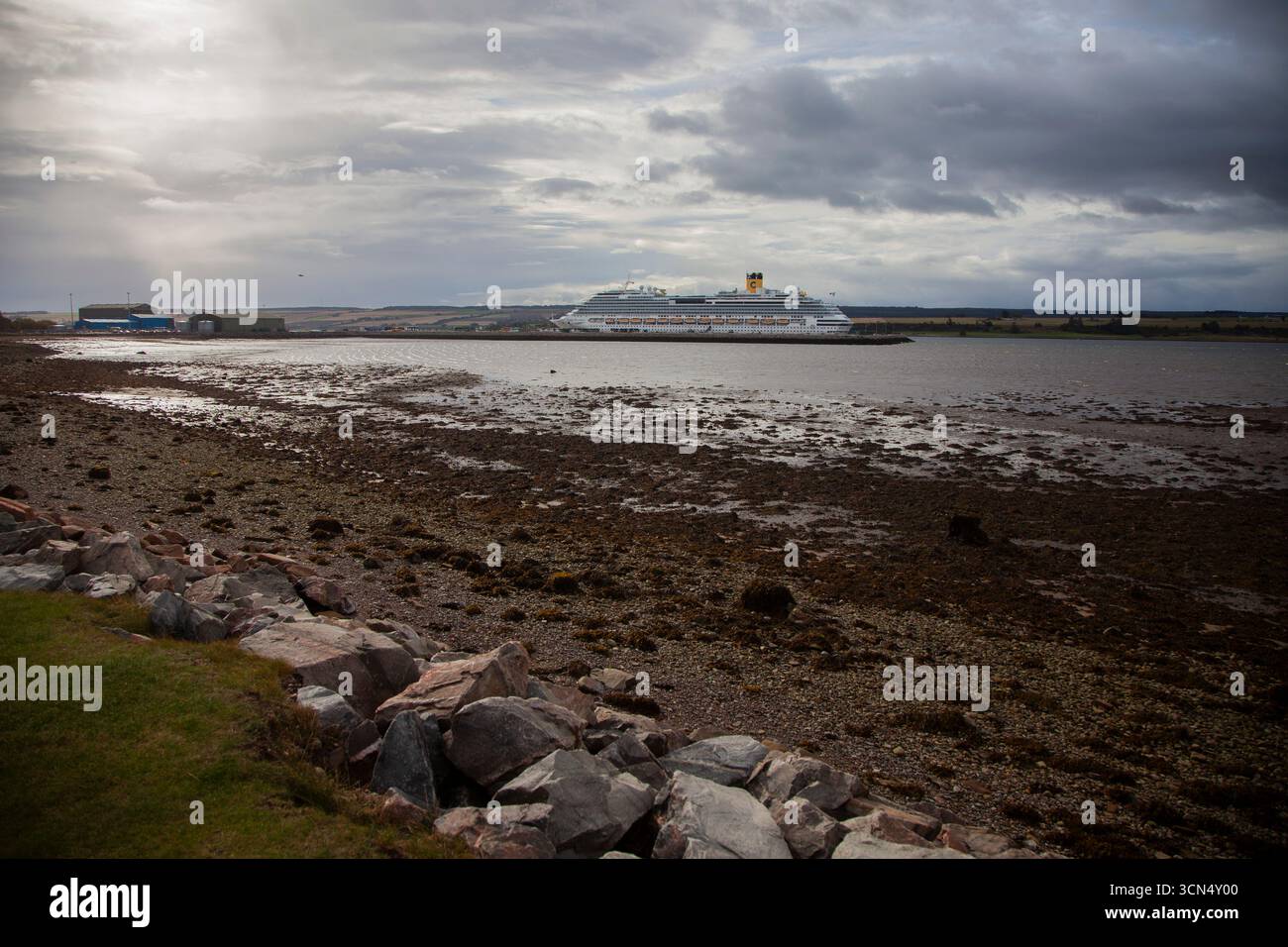 A cruise ship docks for the day, offering excursions to visitors ...