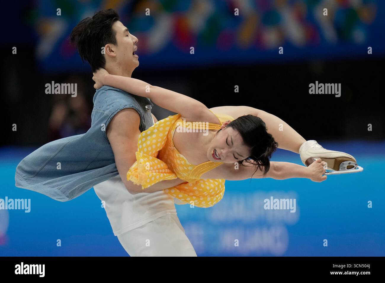 Shiyue Wang and Xinyu Liu of China perform during the Ice Dance Rhythm Dance at the ISU Skate to ...