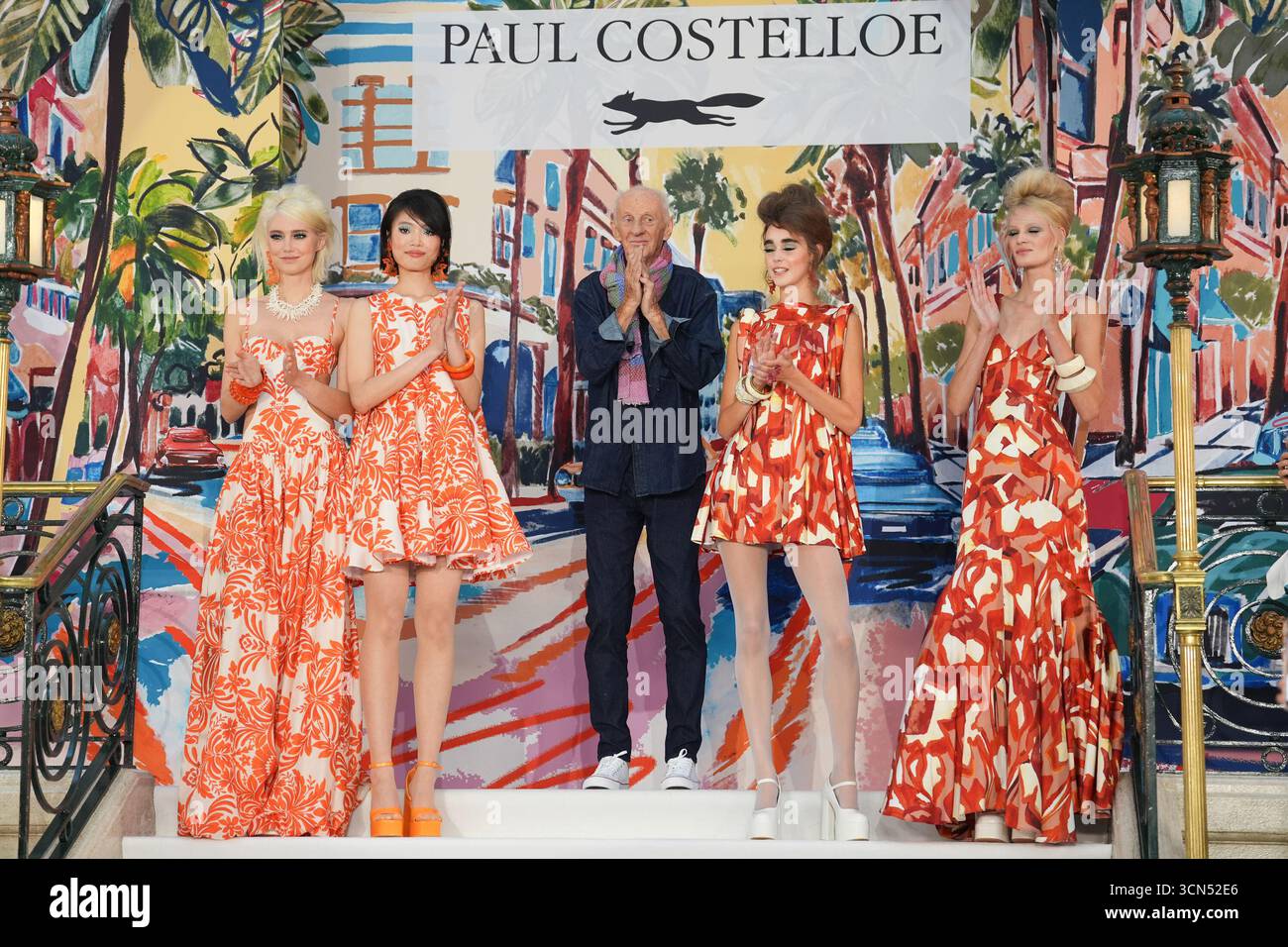 Designer Paul Costelloe with models on the catwalk at the Paul ...
