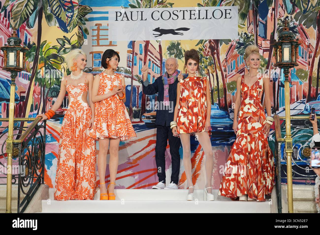 Designer Paul Costelloe with models on the catwalk at the Paul ...