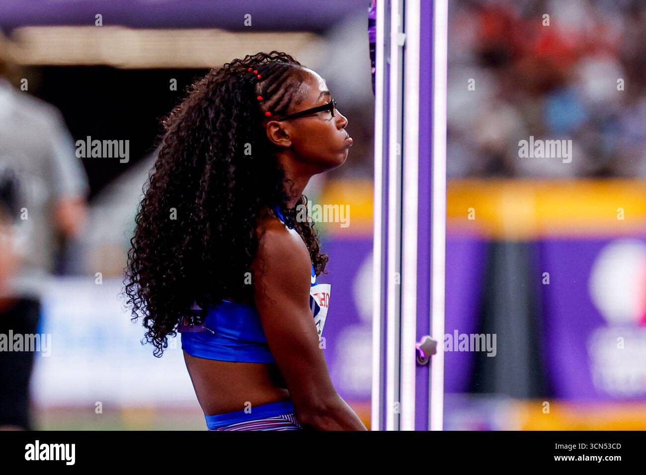 Timara Chapman of United States of America competing in the Heptathlon ...