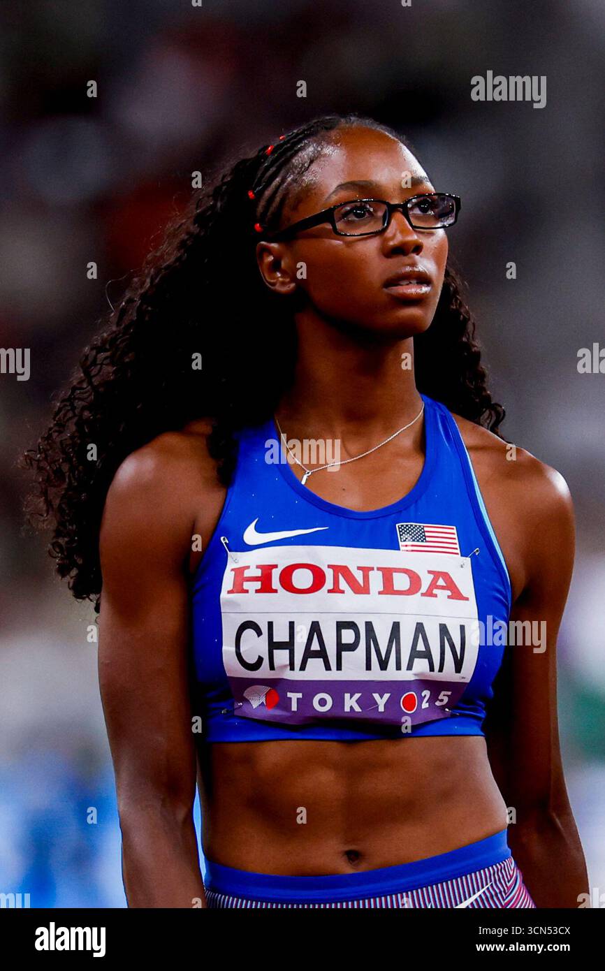 Timara Chapman of United States of America competing in the Heptathlon ...