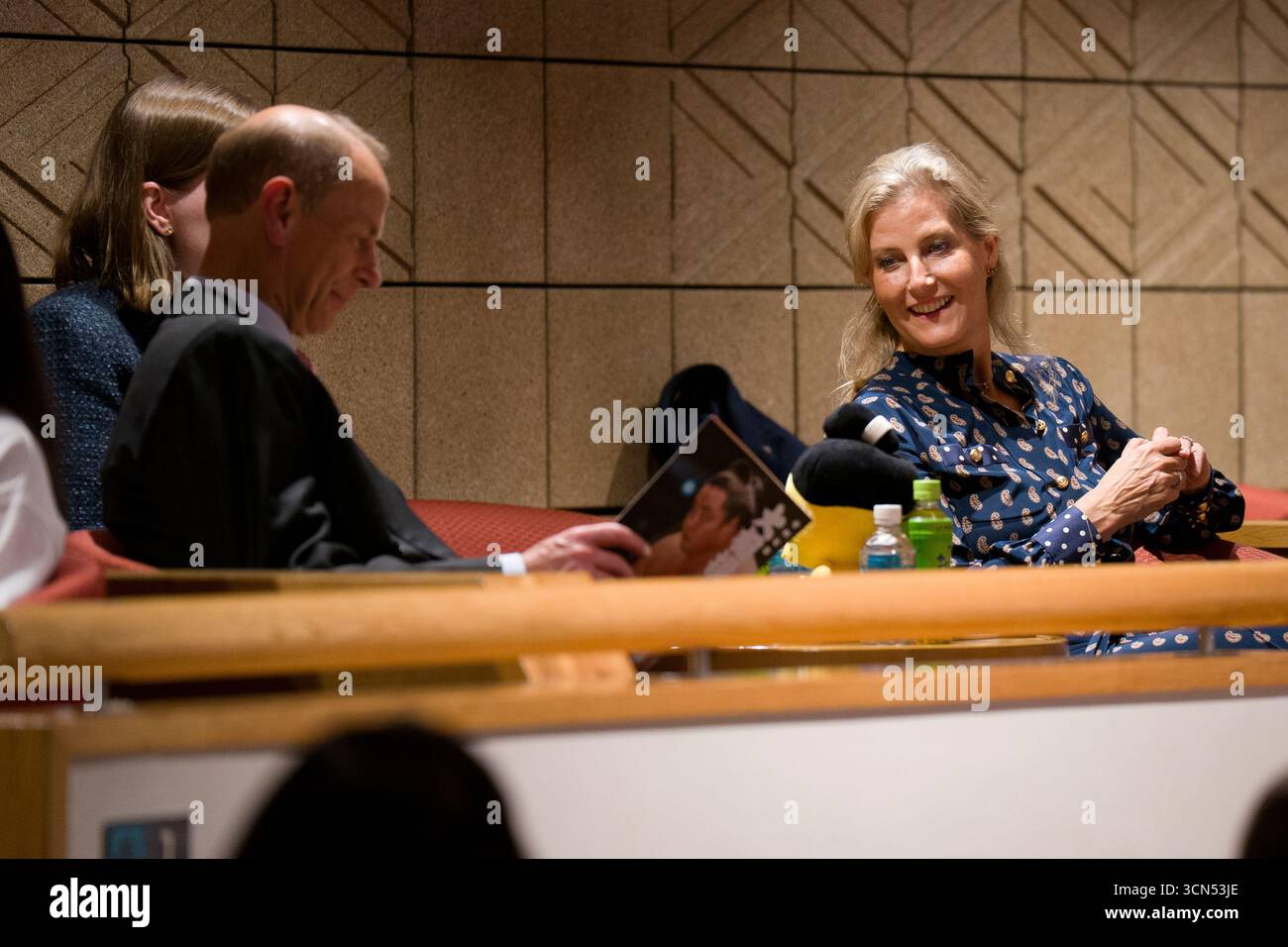 The Duke and Duchess of Edinburgh watch sumo wrestling at Ryogoku Kokugikan National Sumo Arena ...