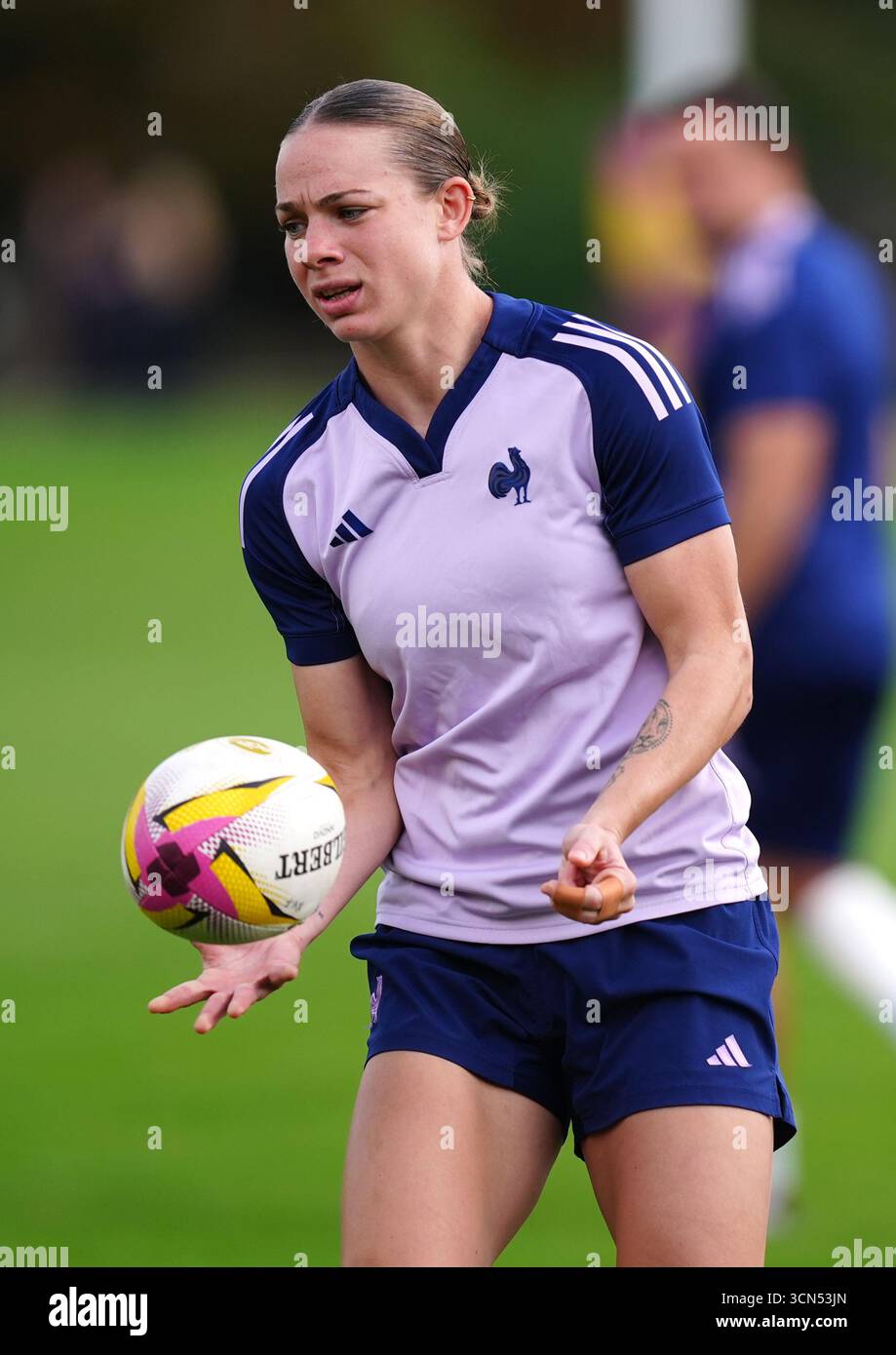 France's Marine Menager during a team run at Clifton College, Bristol ...