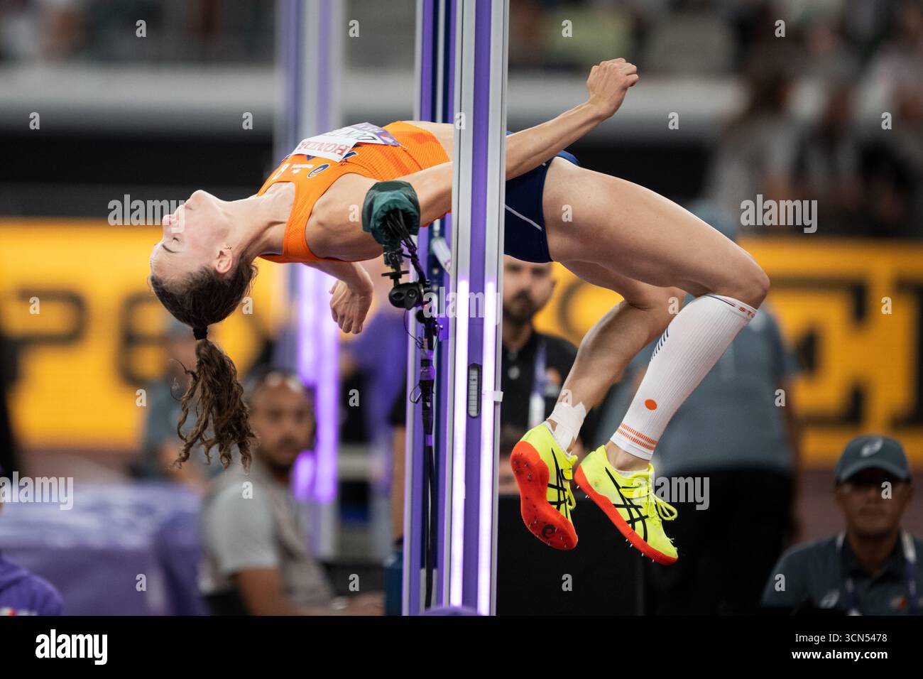 Sofie Doktor of the Netherlands competing in the Women's Heptathlon ...