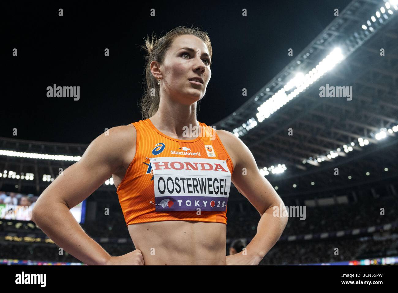 Emma Oosterwegel of the Netherlands competing in the Women's Heptathlon ...